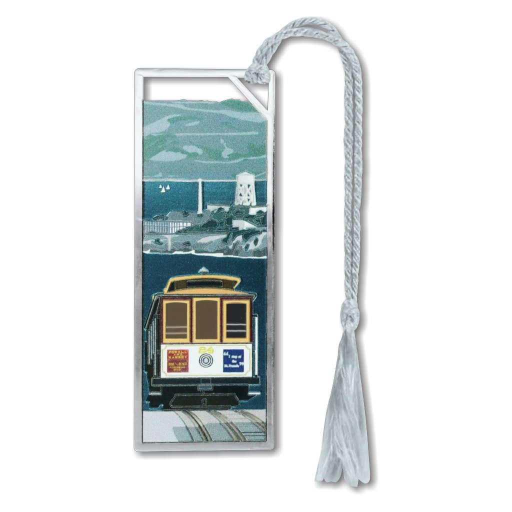 Cable Car, Alcatraz And San Francisco Bay Metal Bookmark – David Howell ...